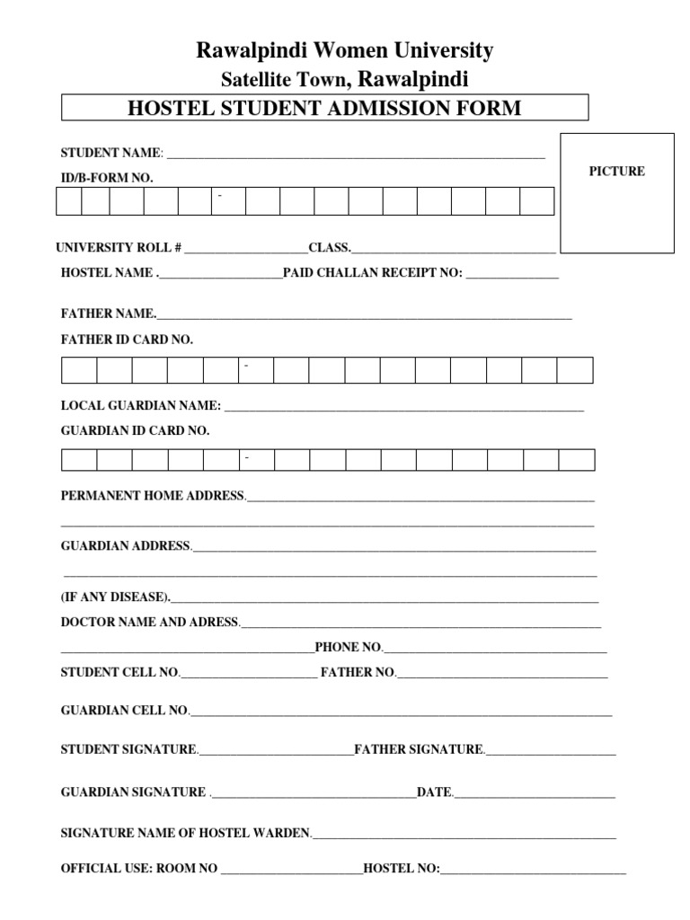 HOSTEL Registration Form Ver 2.3 | PDF