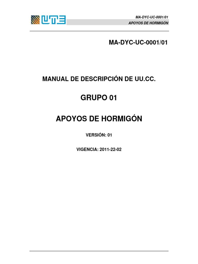 UTE - APOYOS HORMIGON - GRUPO 01_01 | PDF | Cemento | Hormigón