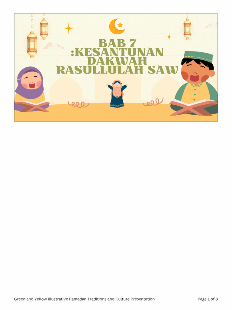 Green and Yellow Illustrative Ramadan Traditions and Culture ...