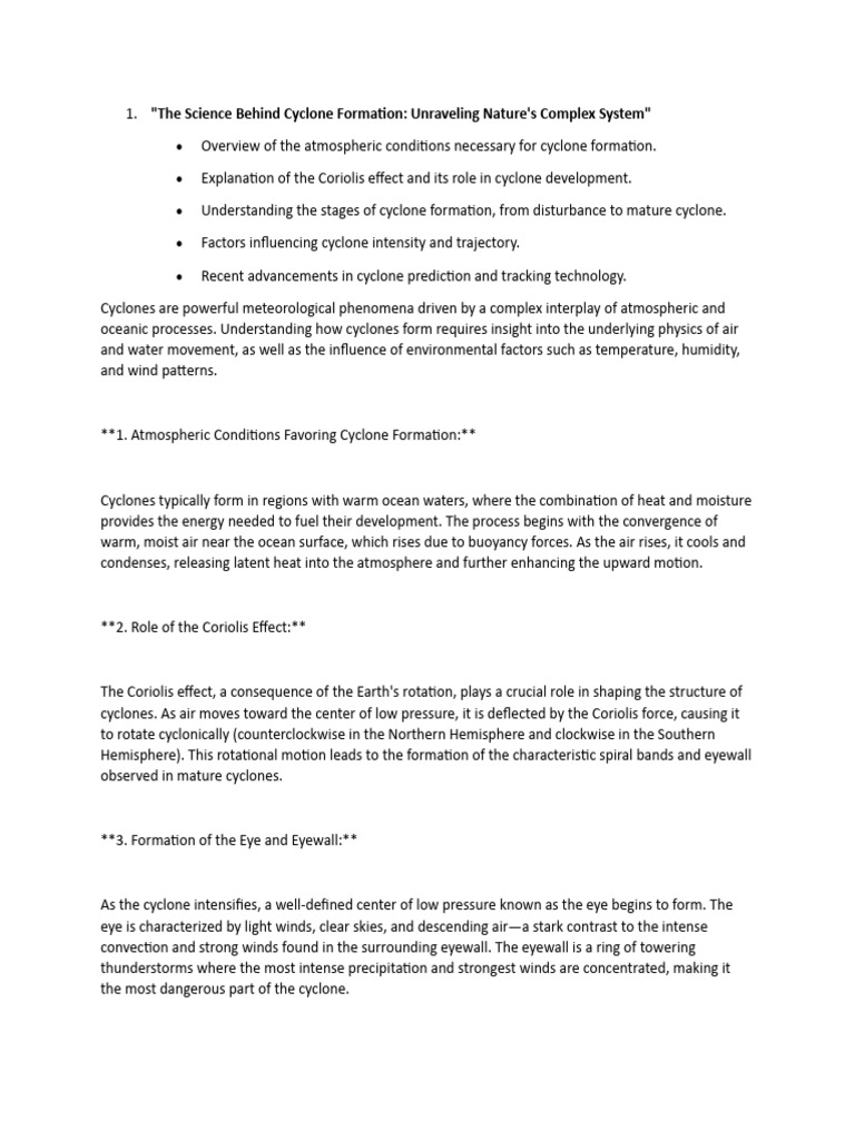 Understanding Cyclone Formation Science | PDF | Tropical Cyclones | Cyclone
