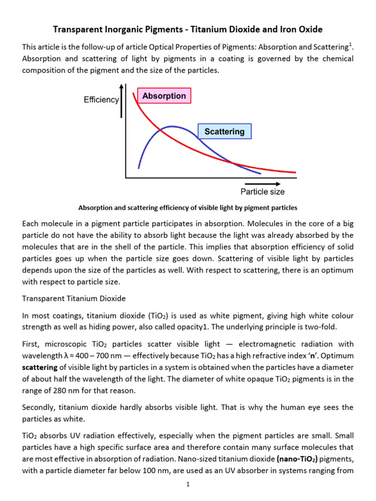 Transparent Inorganic Pigments - Titanium Dioxide and Iron Oxide | PDF ...