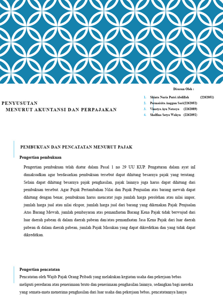 Akuntansi & Pajak: Pembukuan & Penyusutan | PDF | Hukum