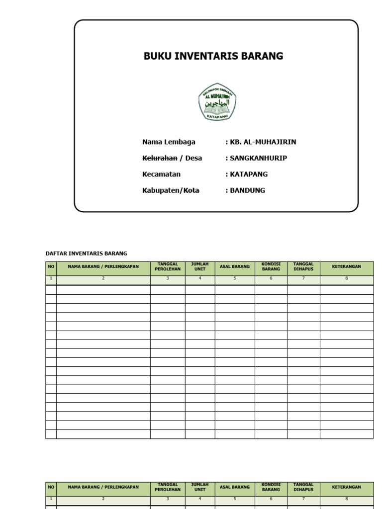 Buku Inventaris Barang | PDF