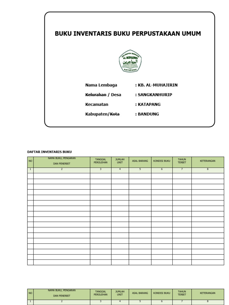 Buku Inventaris Buku Perpustakaan | PDF