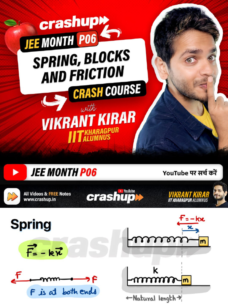 JEE P06 Spring Blocks and Friction | PDF