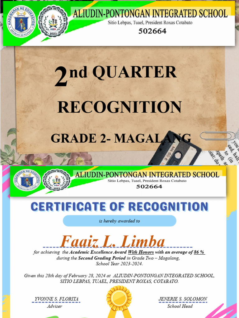 Award Certificates SY 2023-2024 | PDF