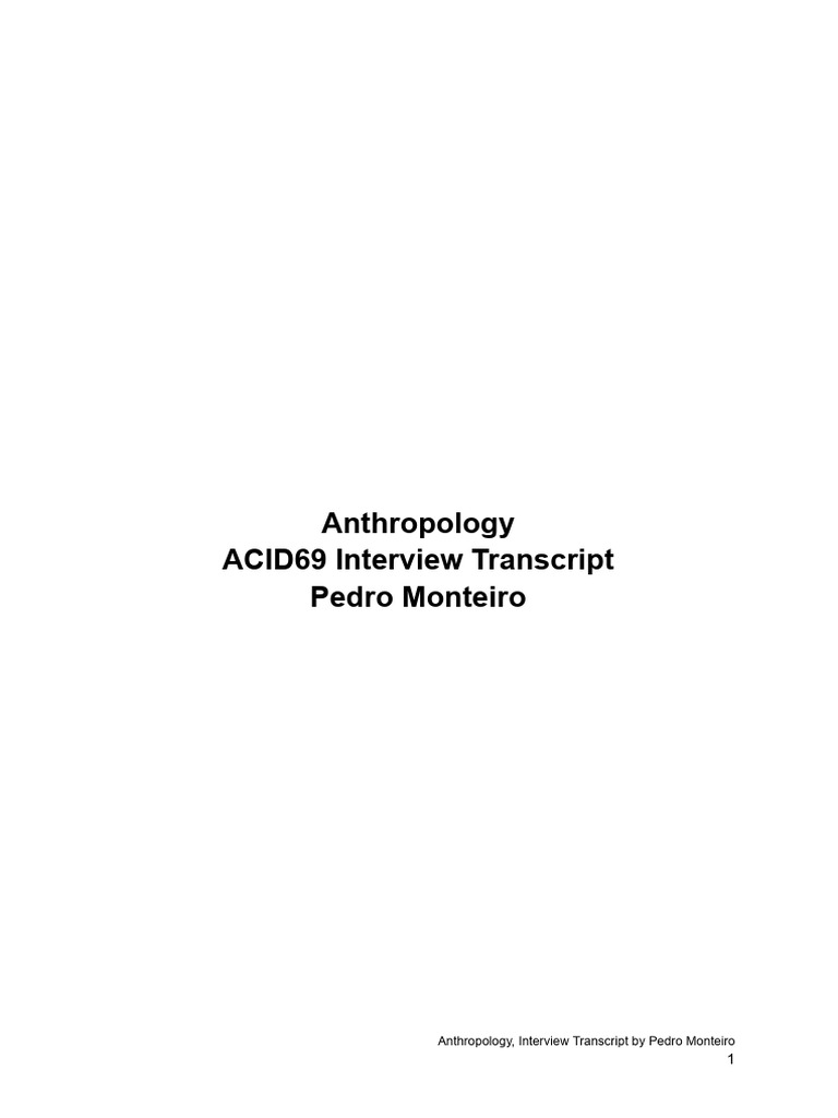 Anthropology Interview Transcript | PDF Anthropology Interview Transcript | PDF
