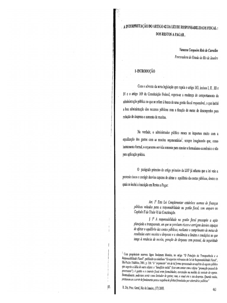 24 a Interpretação Do Artigo 42 Da Lei de Responsabilidade | PDF