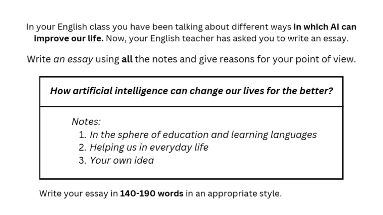 Artificial Intelligence ESSAY - B2 | PDF