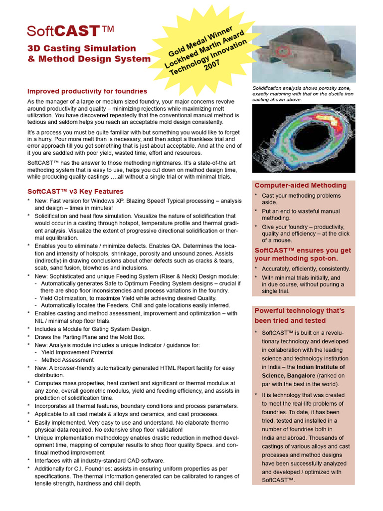 SoftCAST Brochure Lo-Res Feb 08 | PDF | Foundry | Building Materials