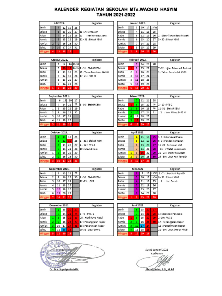 Kalender Kegiatan | PDF