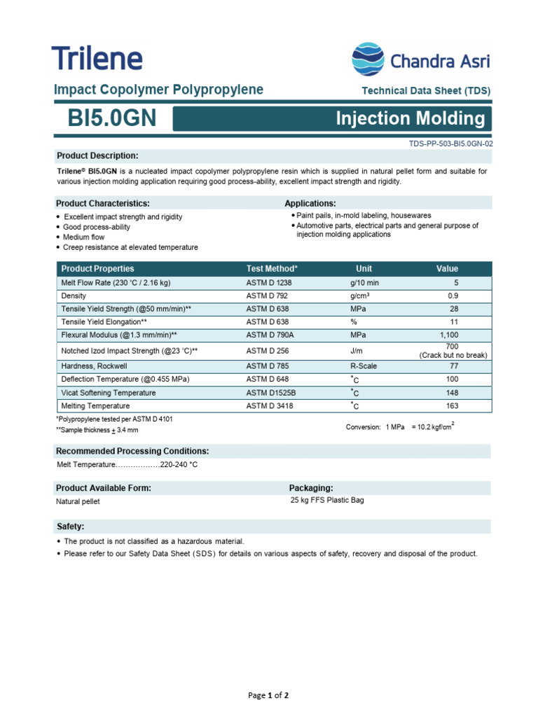 TDS-PP-503-BI5.0GN-02 | PDF | Materials Science | Building Engineering