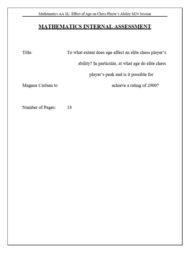 Mathematics Internal Assessment | PDF | Chess | Statistical Analysis
