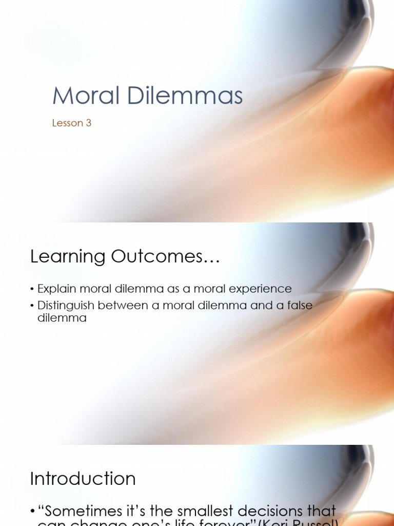Topic 3 Moral Dilemmas | PDF | Morality