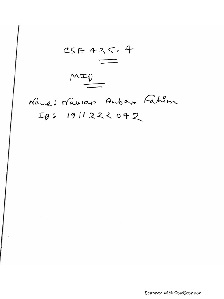CSE425.4 Mid | PDF
