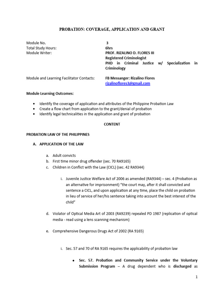 Module 3 - Students | PDF | Probation | Punishments