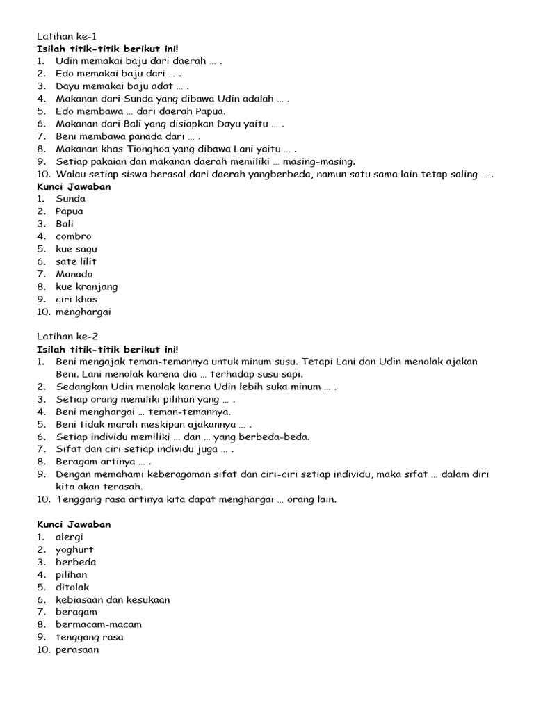 Soal Latihan PPKN Tema 7 New | PDF