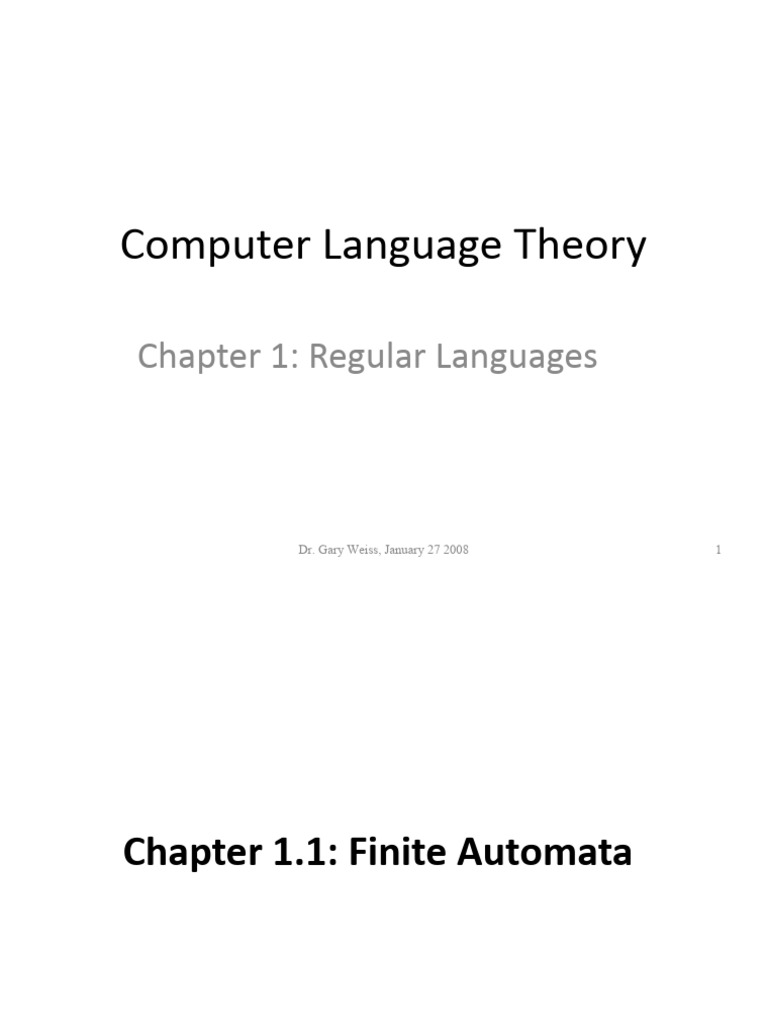 Chapter 1 Regular Languages | PDF | Mathematical Logic | Formalism (Deductive)