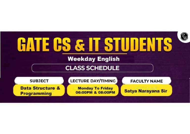 Class Schedule - Data Structure & Programming | PDF