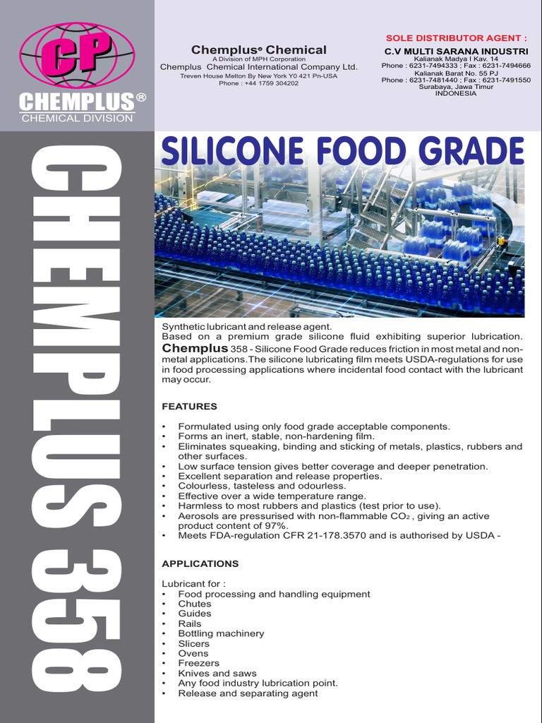 Cemplus 358 - Silicon Food Grade | PDF | Lubricant | Silicone