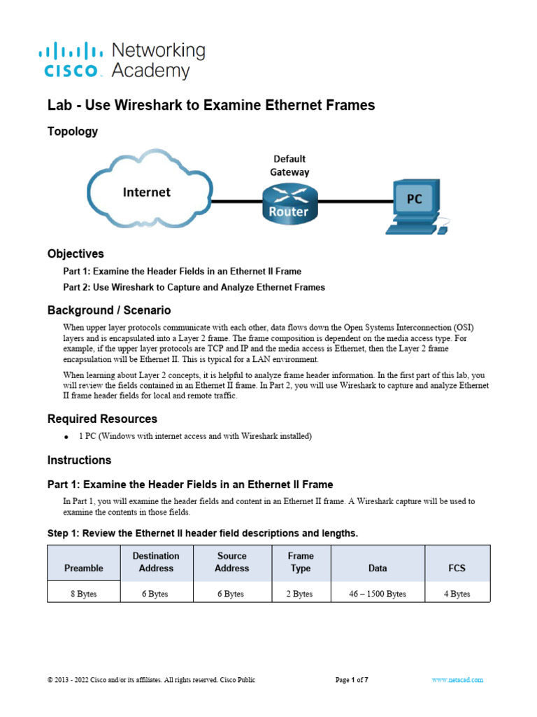 Wireshark Ethernet Frame Analysis | PDF | Telecommunications | Computer Network