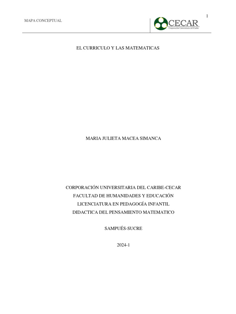 El Curriculo y Las Matematicas U2 | PDF