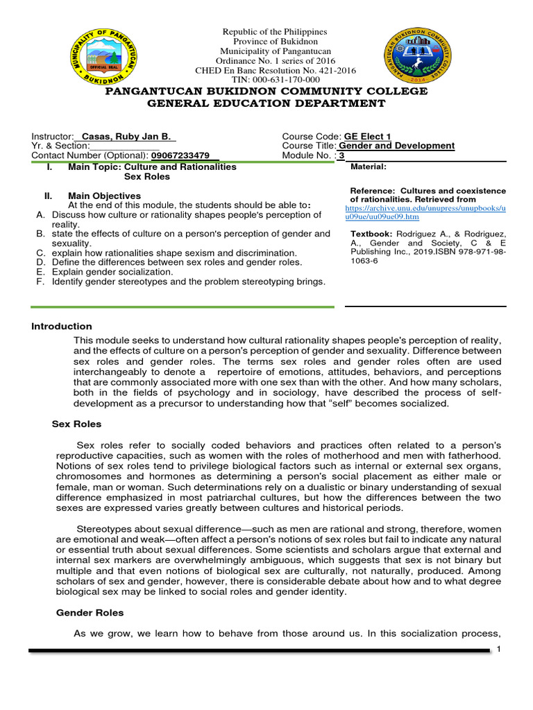 MODULE-3 | PDF | Gender | Gender Studies