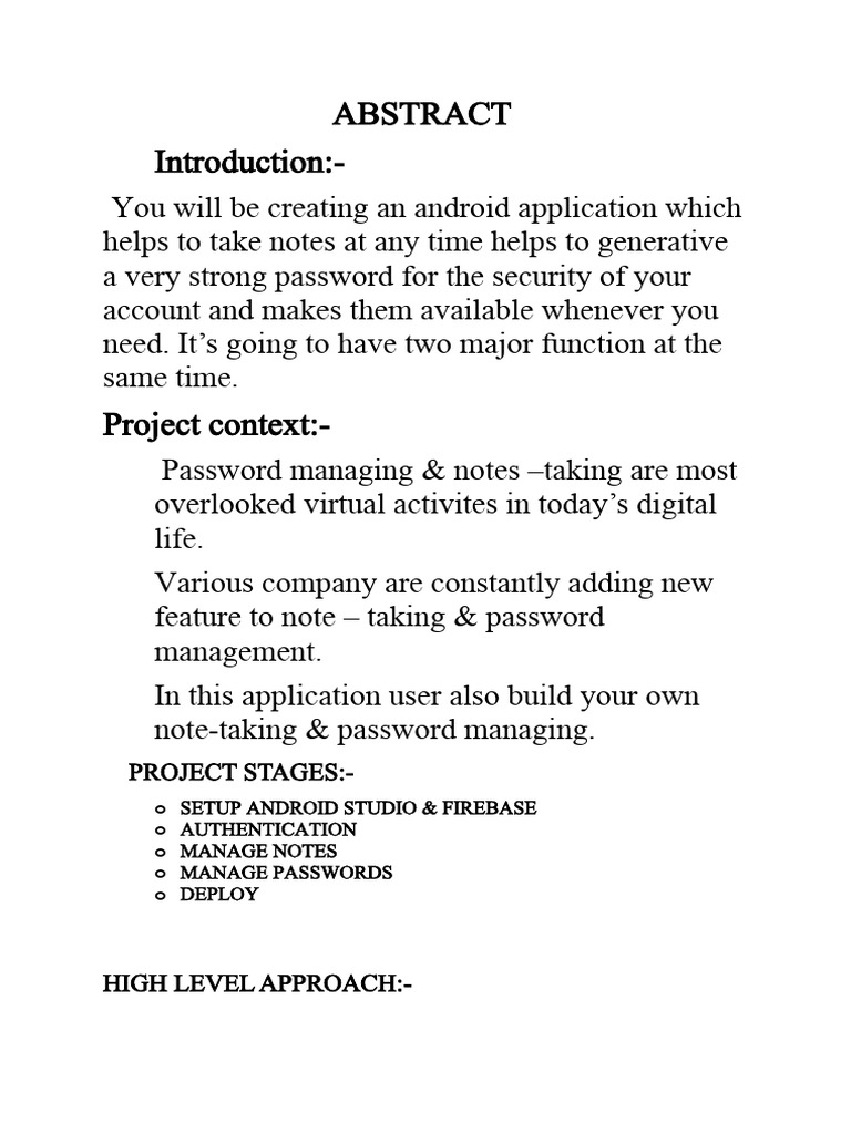Android App for Notes and Passwords | PDF