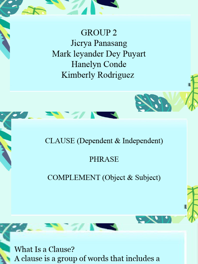 GROUP 2 - Intensive English Review | PDF | Subject (Grammar) | Adjective
