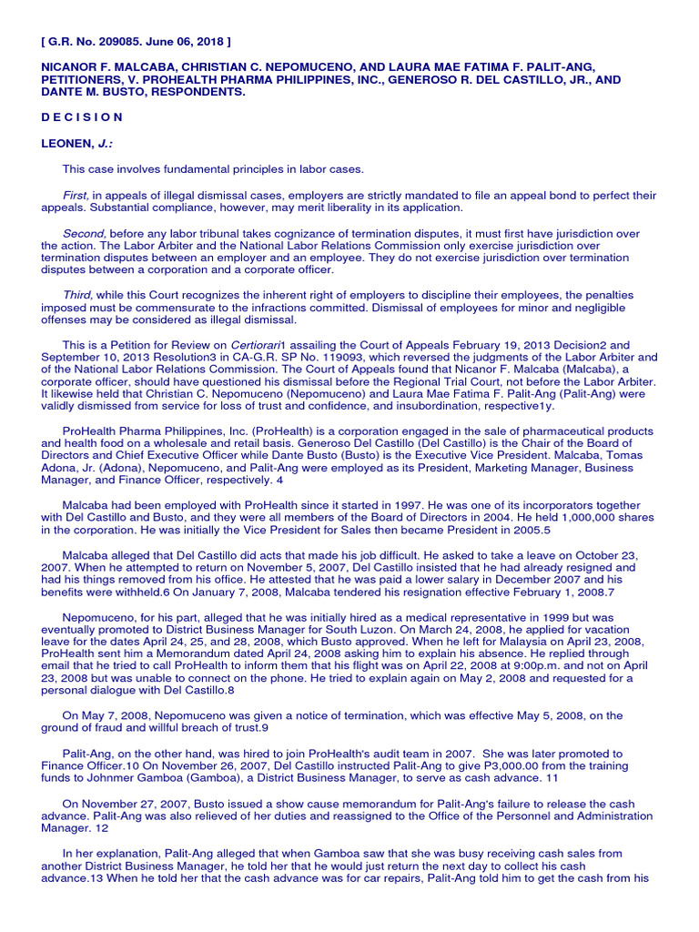 Illegal Dismissal Labor 2 | PDF | Jurisdiction | Employment