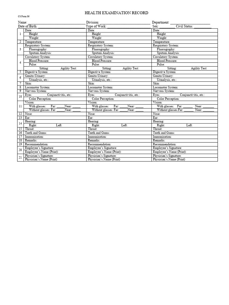 FORM-86 | Download Free PDF | Clinical Medicine | Medical Specialties