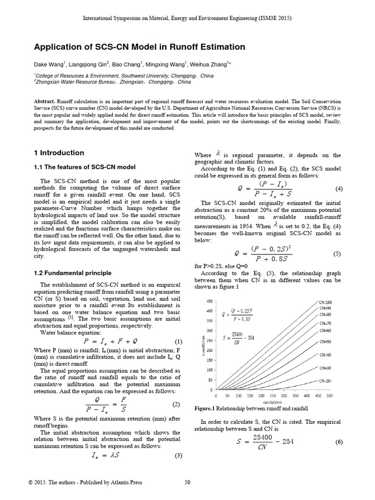 Runoff Estimation Using SCS-CN Model | PDF | Surface Runoff | Hydrology