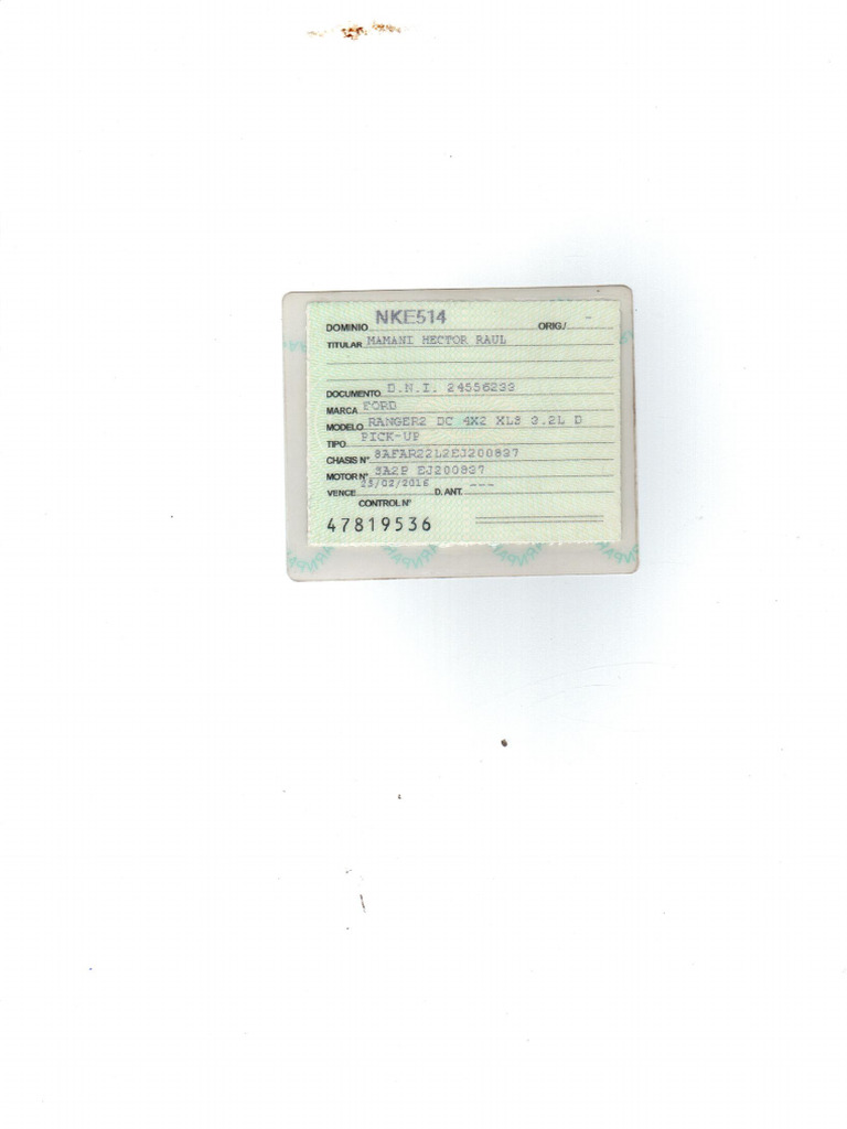 Cedula Verde Frente | PDF