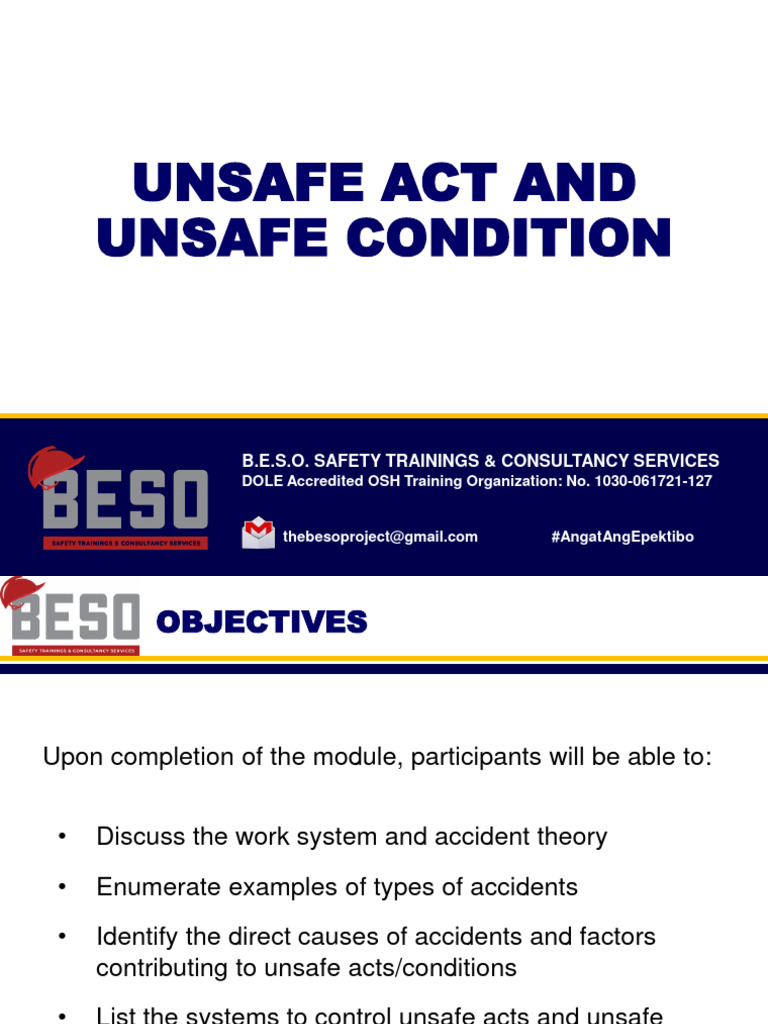 Topic 5 - Unsafe Acts and Unsafe Conditions | PDF | Reinforcement ...