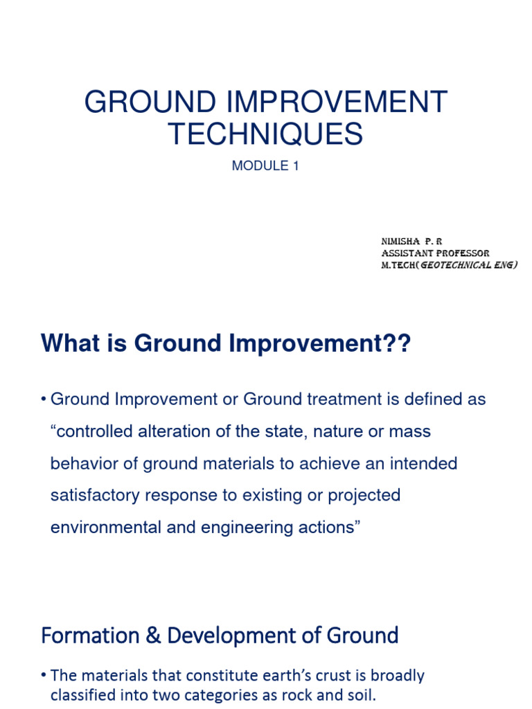 Ground Improvement Techniques Overview | PDF | Soil | Desert