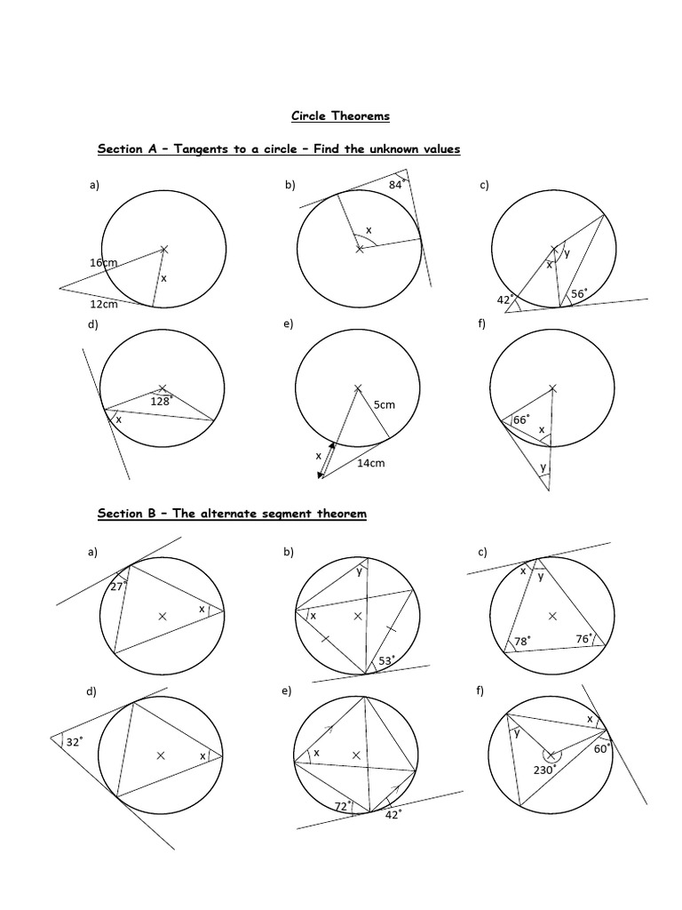 Circle Theorems: Tangents & Segments | PDF