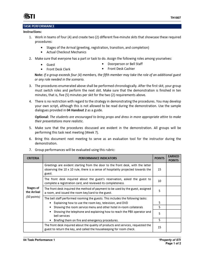 04 Task Performance 15 | PDF