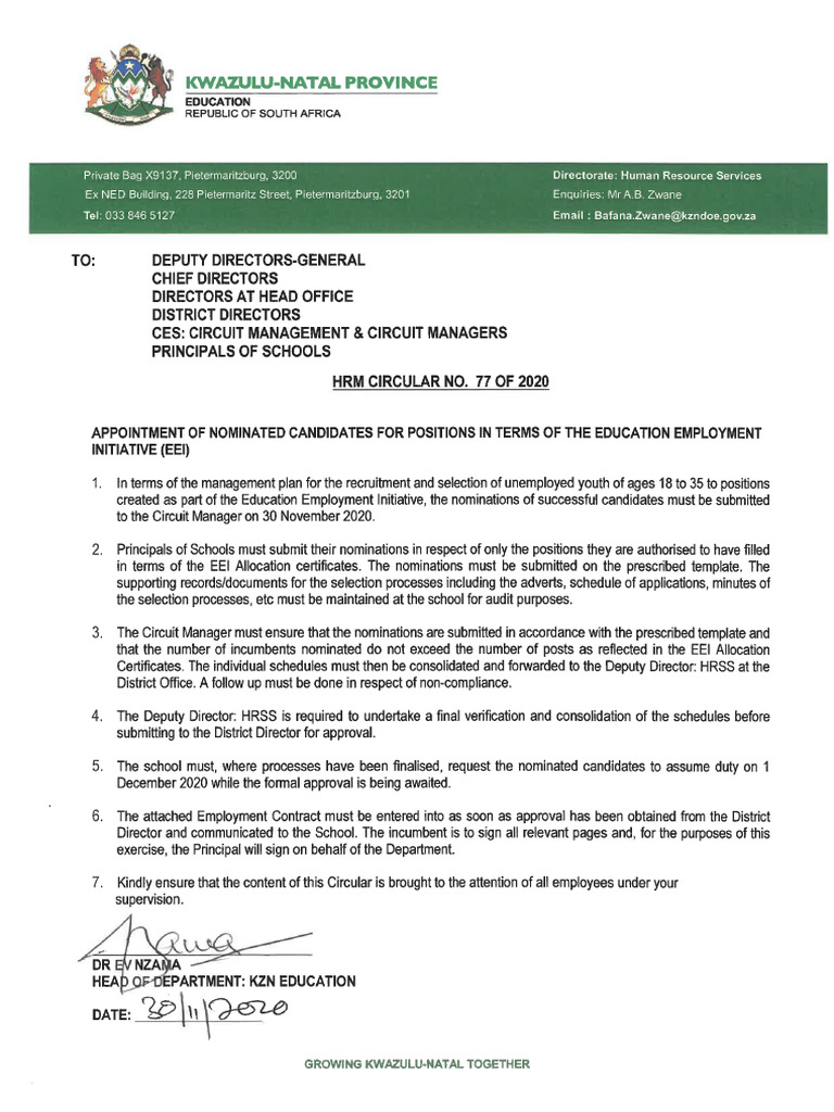 HRM Circular 77 of 2020 | PDF