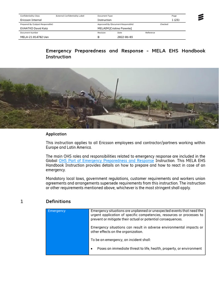 18 - Emergency Preparedness and Response - MELA EHS Handbook ...