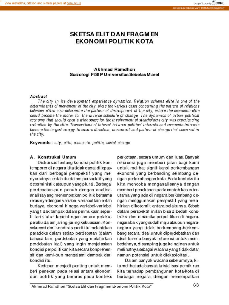 Sketsa Elite & Fregmen Ekopol Kota | PDF