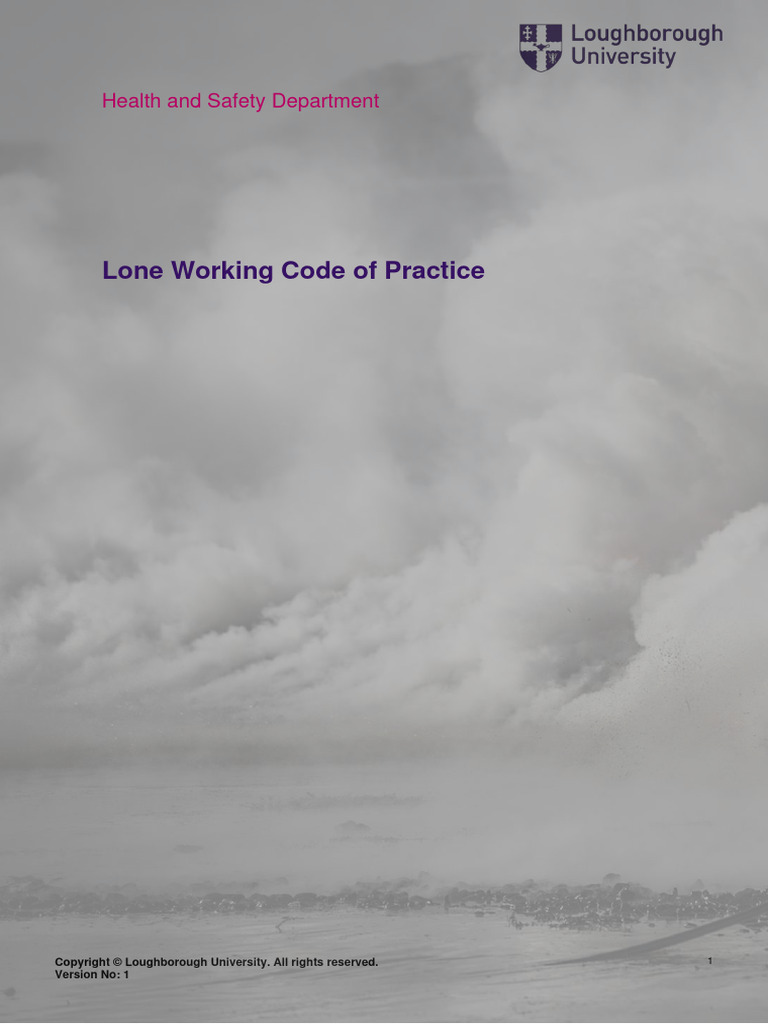 Lone Working Code of Practice | PDF | Risk Assessment | Risk
