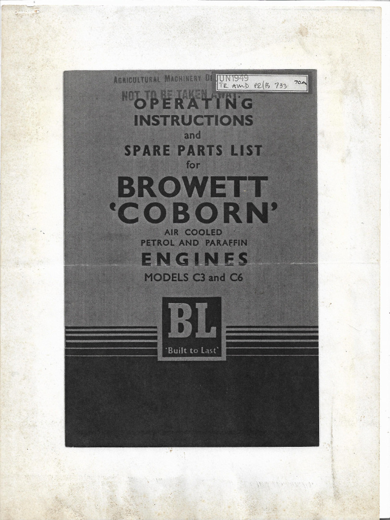 Browett Coborn c3 c6 Engine | PDF