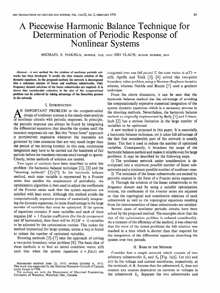 Bakhla HarmonicBalance IEEE1976 | PDF | Mathematical Optimization ...