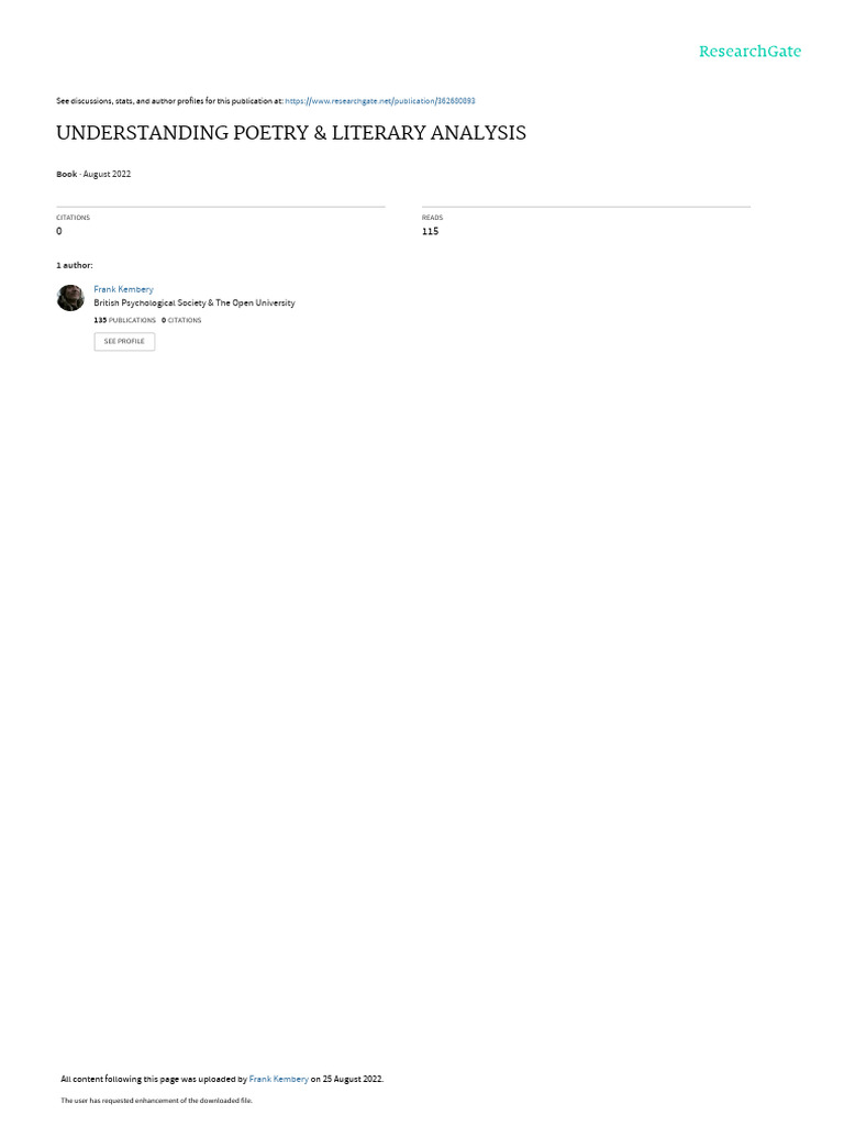 Understanding Poetry & Literary Analysis: August 2022 | PDF | Poetry ...