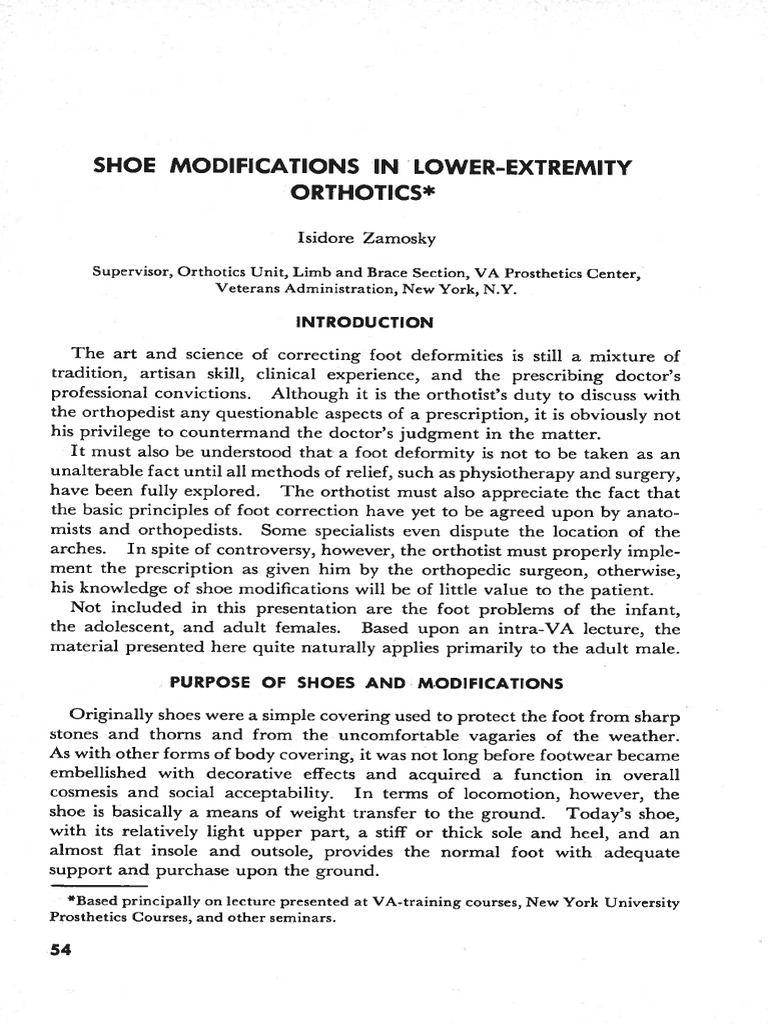 Shoe Modifications in Lower-Extremity Orthotics : On at and Other ...
