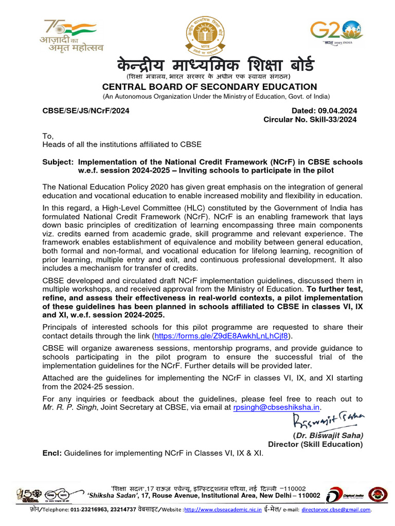 33_Circular_2024 | PDF | Vocational Education | Schools