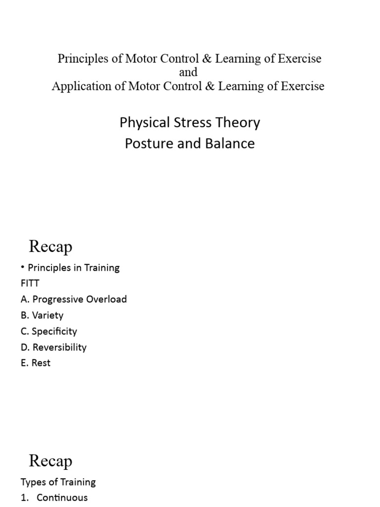 14 Physical Stress Theory | PDF | Stress (Biology) | Motor Control