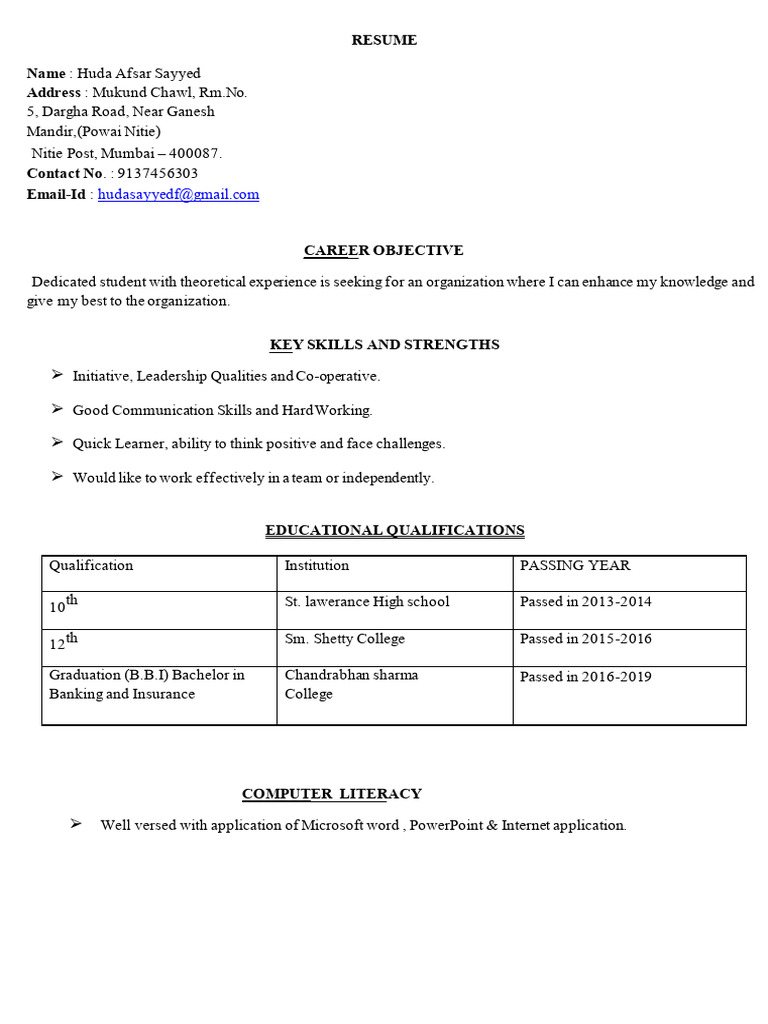 Huda Resume New | PDF