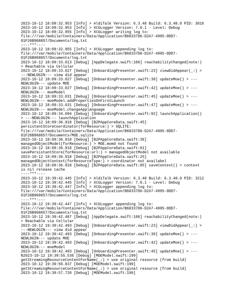 Log | Download Free PDF | Cache (Computing) | Swift (Programming Language)