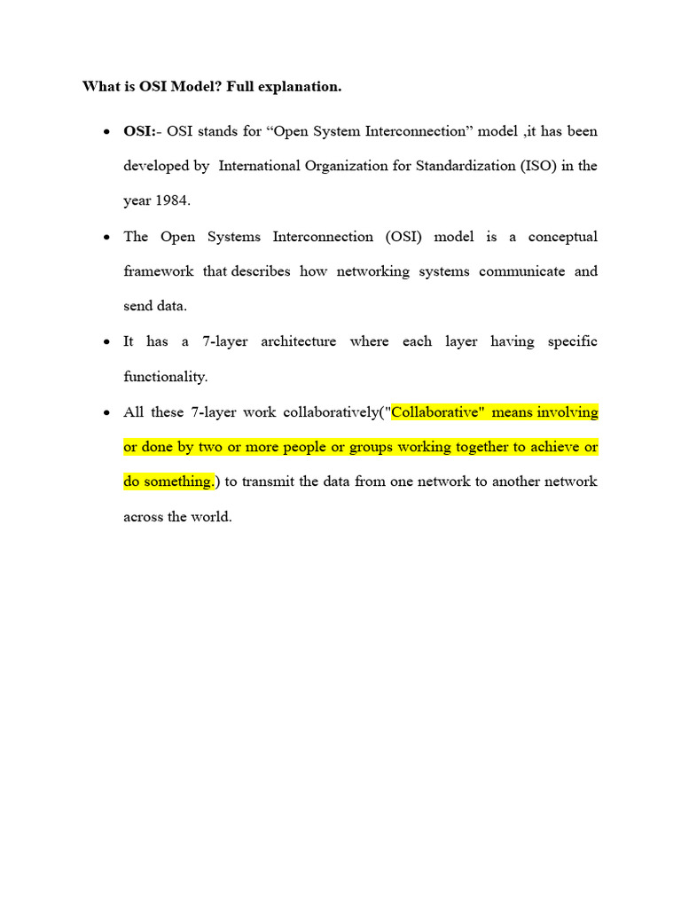 What is OSI Model | PDF | Osi Model | Computer Network